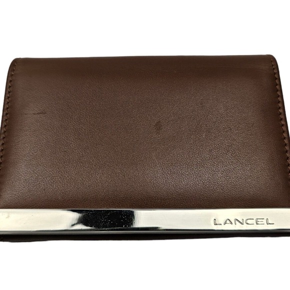 Lancel | Bags | Rare Small Lancel Taupe Leather Wallet With Chrome 4 X ...